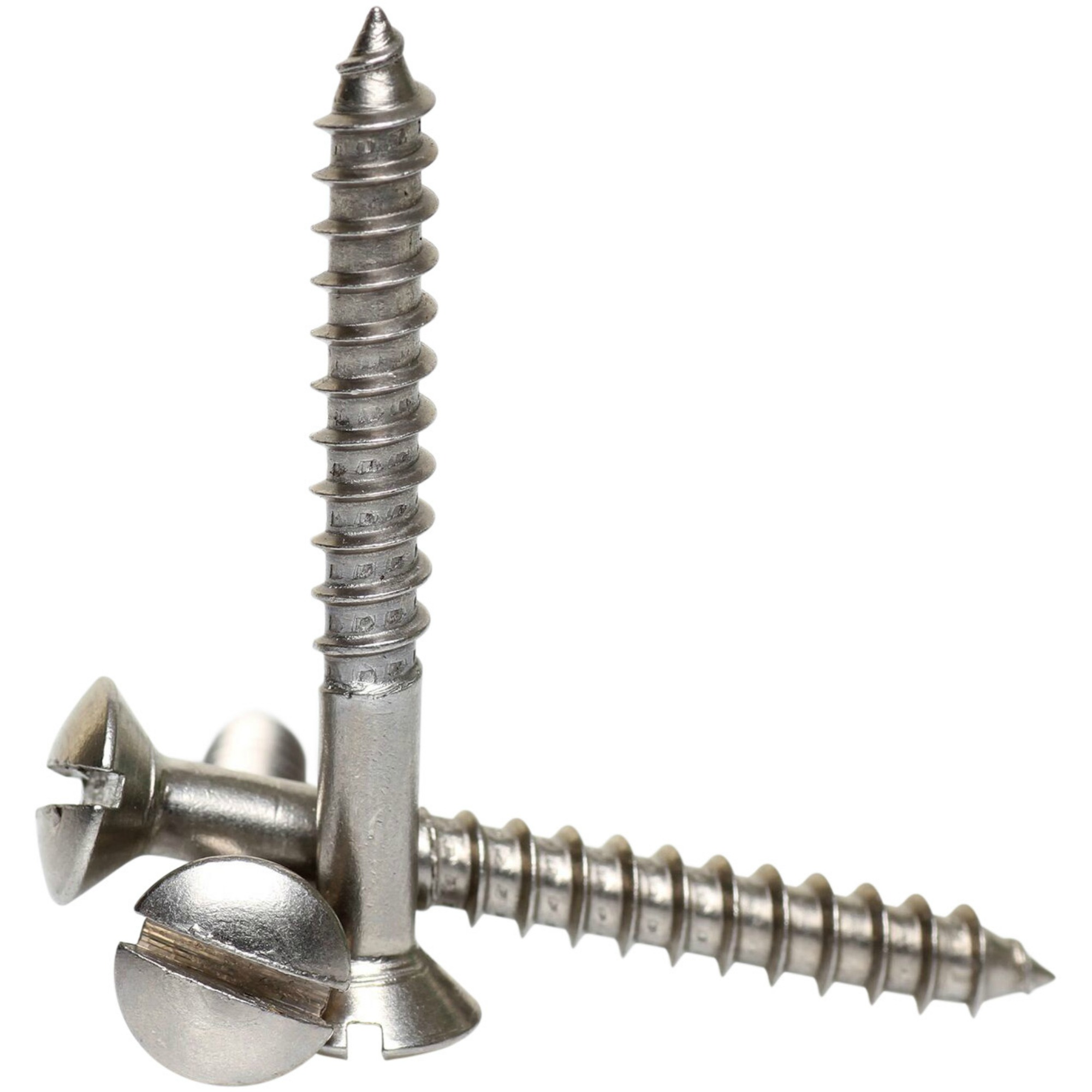 3mm No 4 A2 STAINLESS STEEL SLOTTED RAISED HEAD COUNTERSUNK WOOD