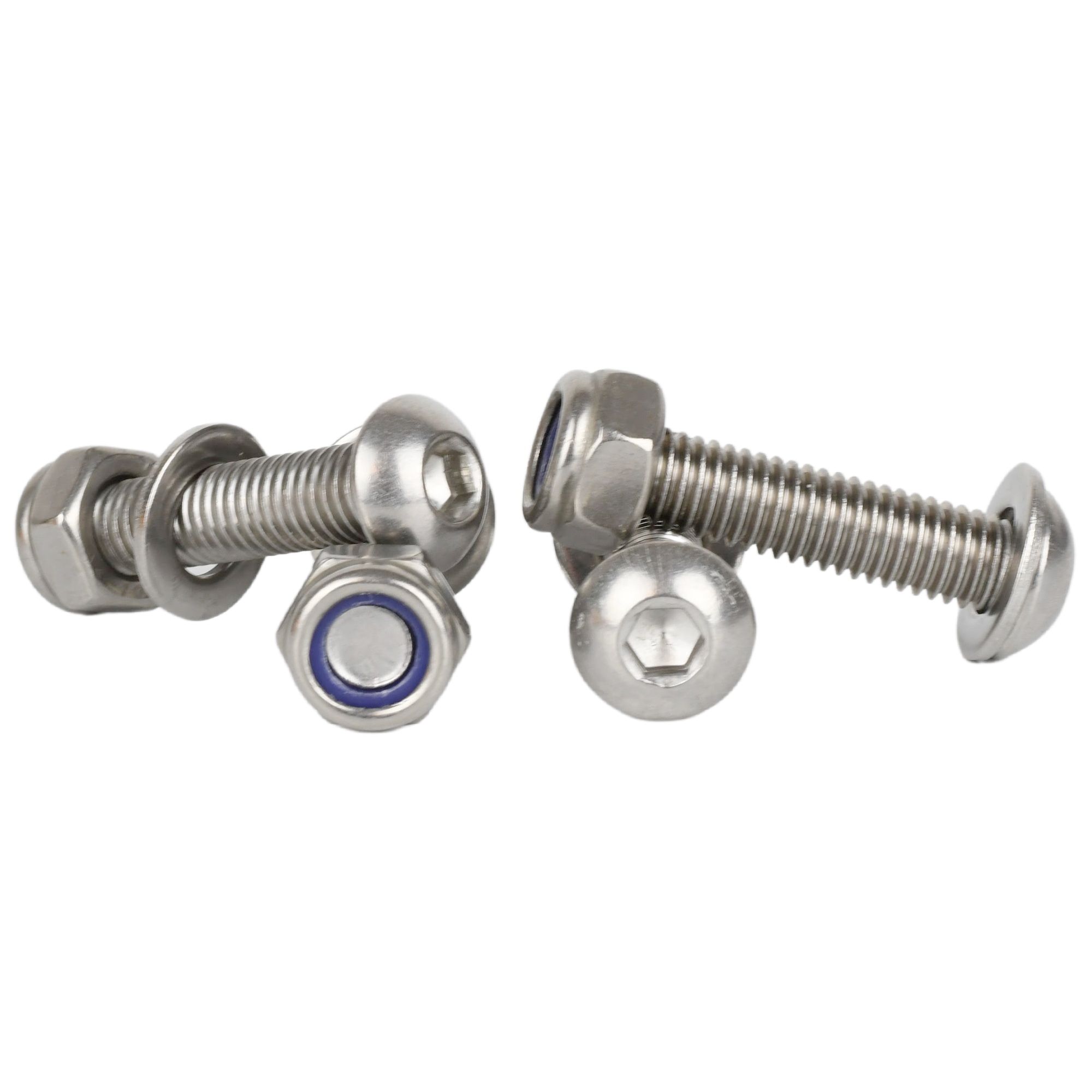 M5 M6 M8 M10 Button Head Allen Bolt Screws Nyloc Nuts Washers A2 ...