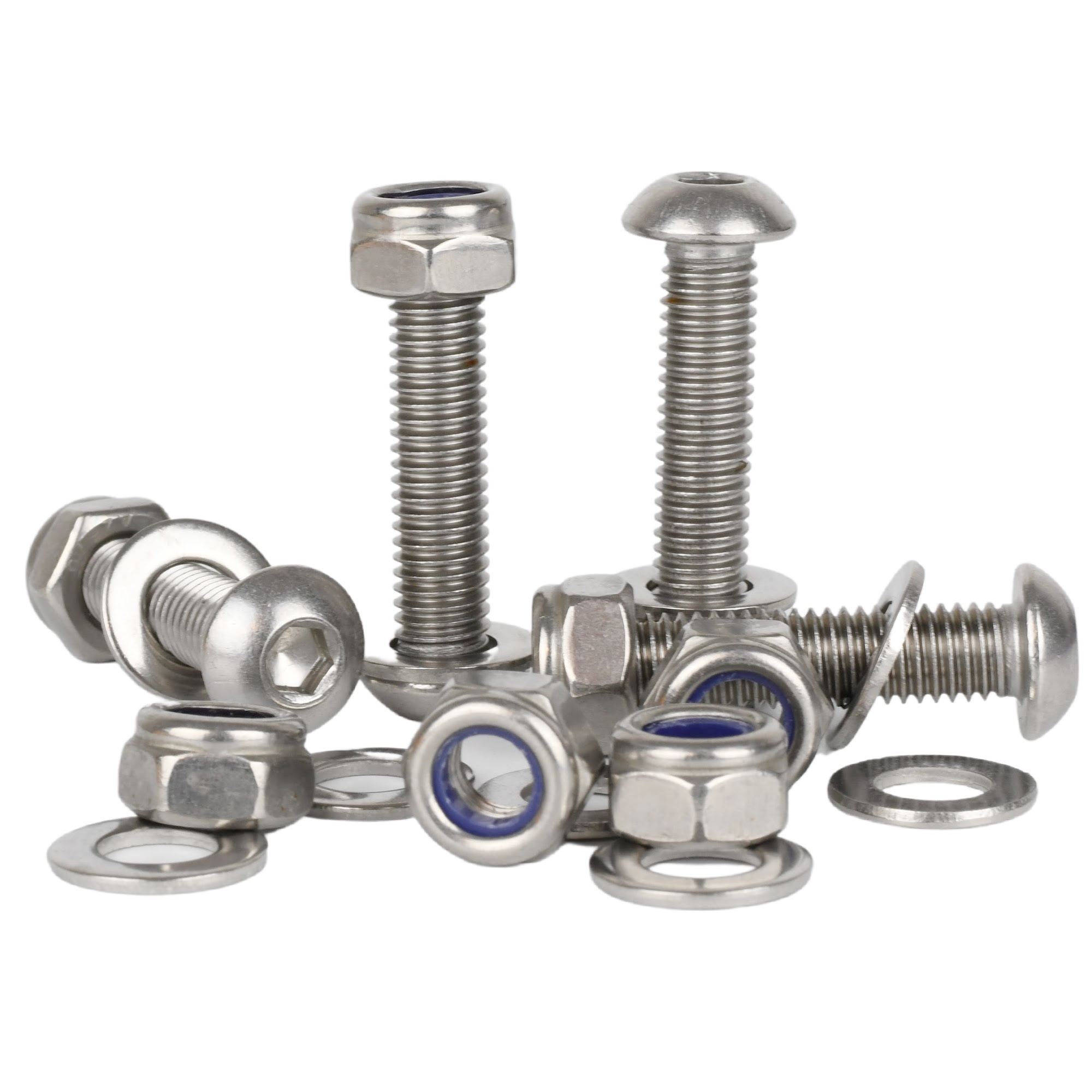 M2 M2.5 M3 M4 Button Head Allen Bolt Screws Nyloc Nuts Washers ...