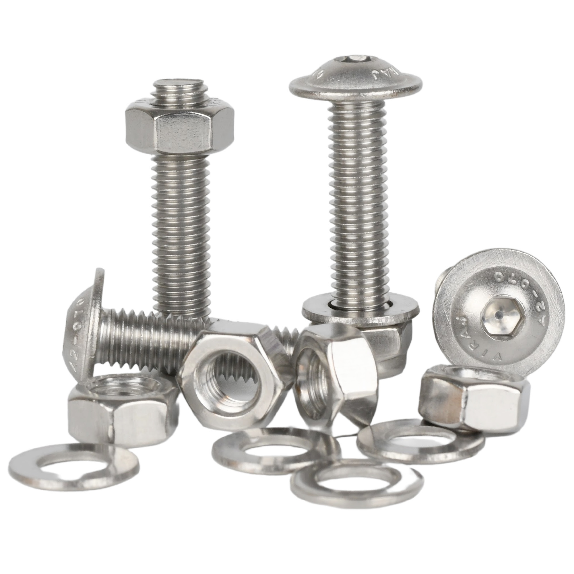 M3 M4 M5 M6 M8 Flanged Button Head Screws Full Nuts & Washers A2 ...