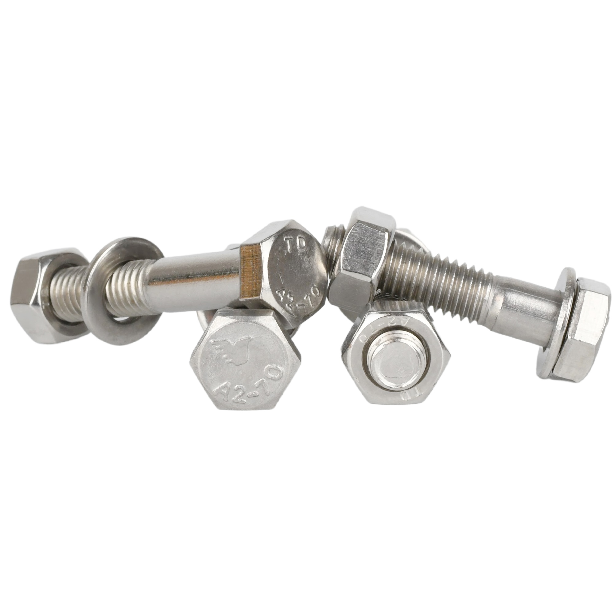 M5 M6 M8 Hex Head Bolts Hexagon Bolt With Hex Nuts & Washers Stainless ...