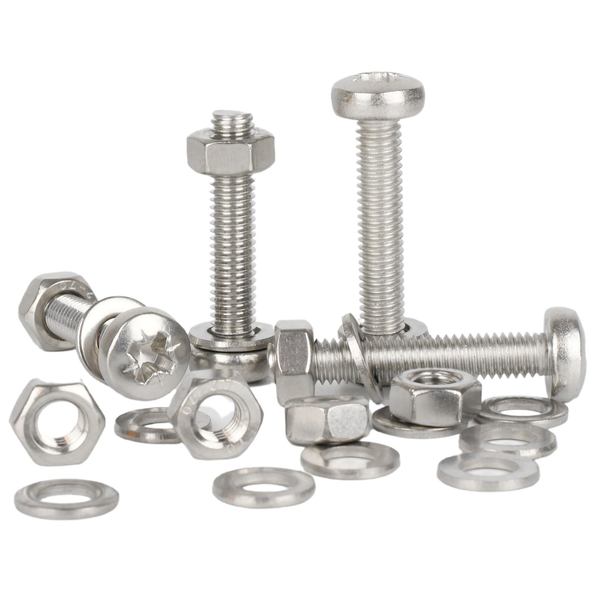 M1.6 M2 M2.5 M3 A2 Stainless Steel Pozi Pan Machine Screws Hex Nuts ...