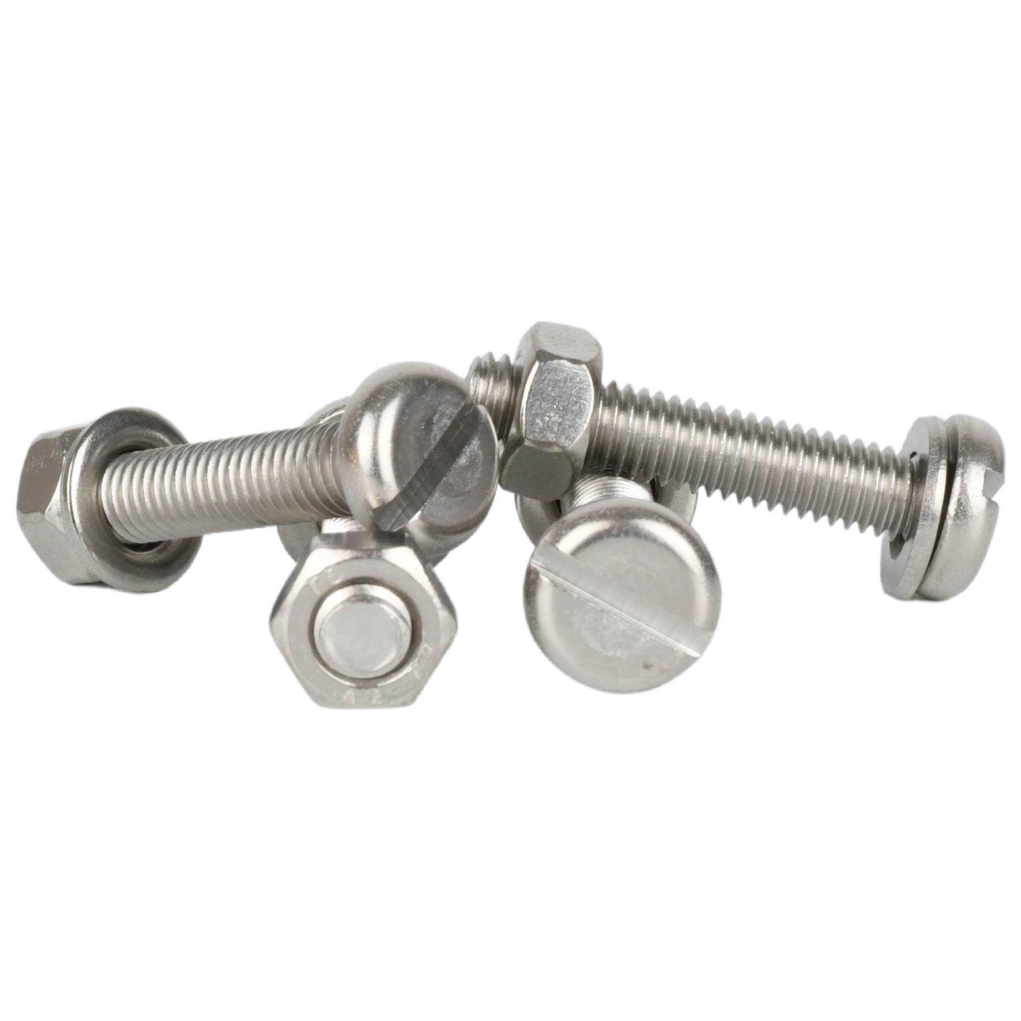 M1.6 M2 M2.5 M3 Slotted Pan Head Machine Screws Nuts Washers A2 ...