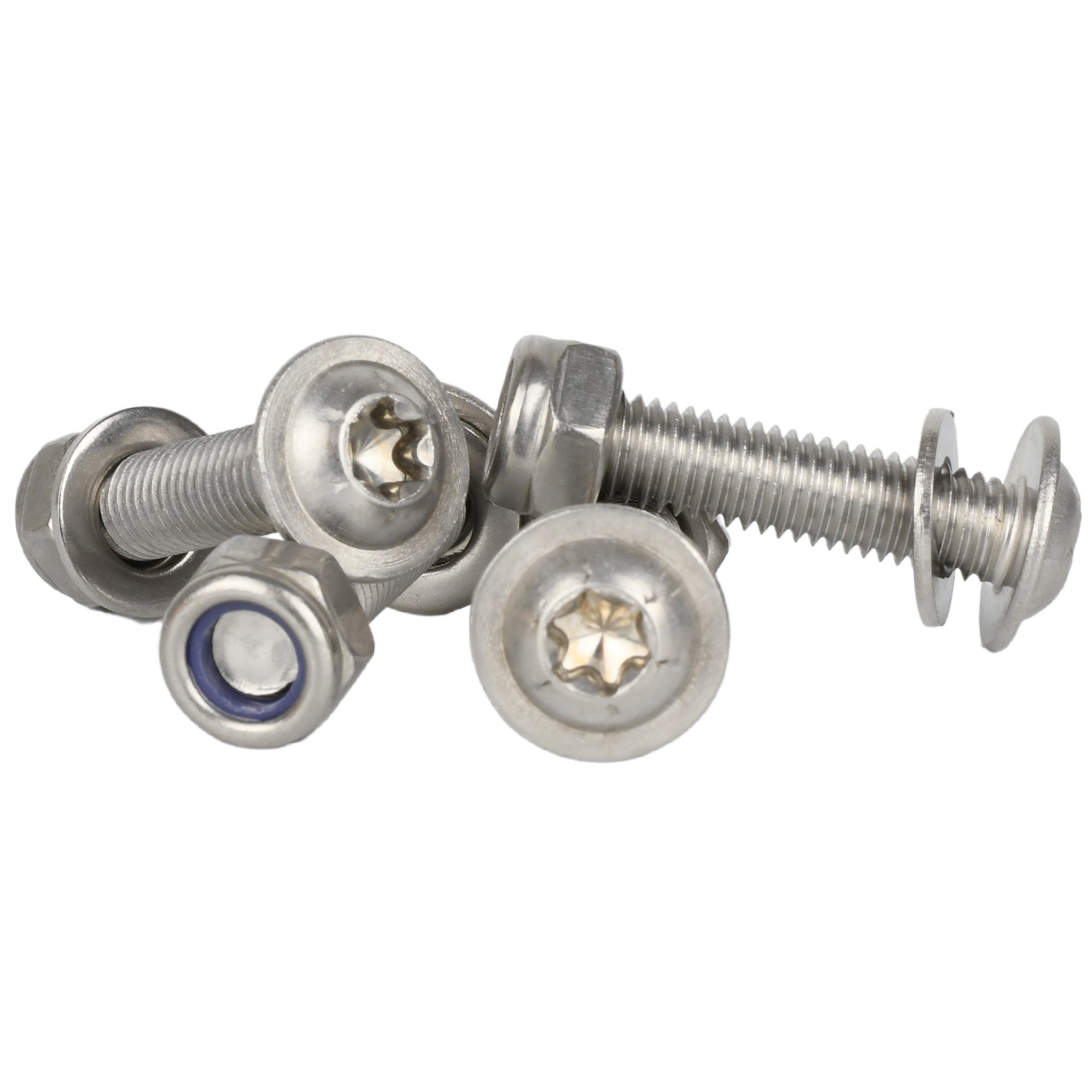 M3 M4 M5 M6 M8 Torx Flange Button Head Screws Nyloc Nuts Washers Stainless Steel | eBay